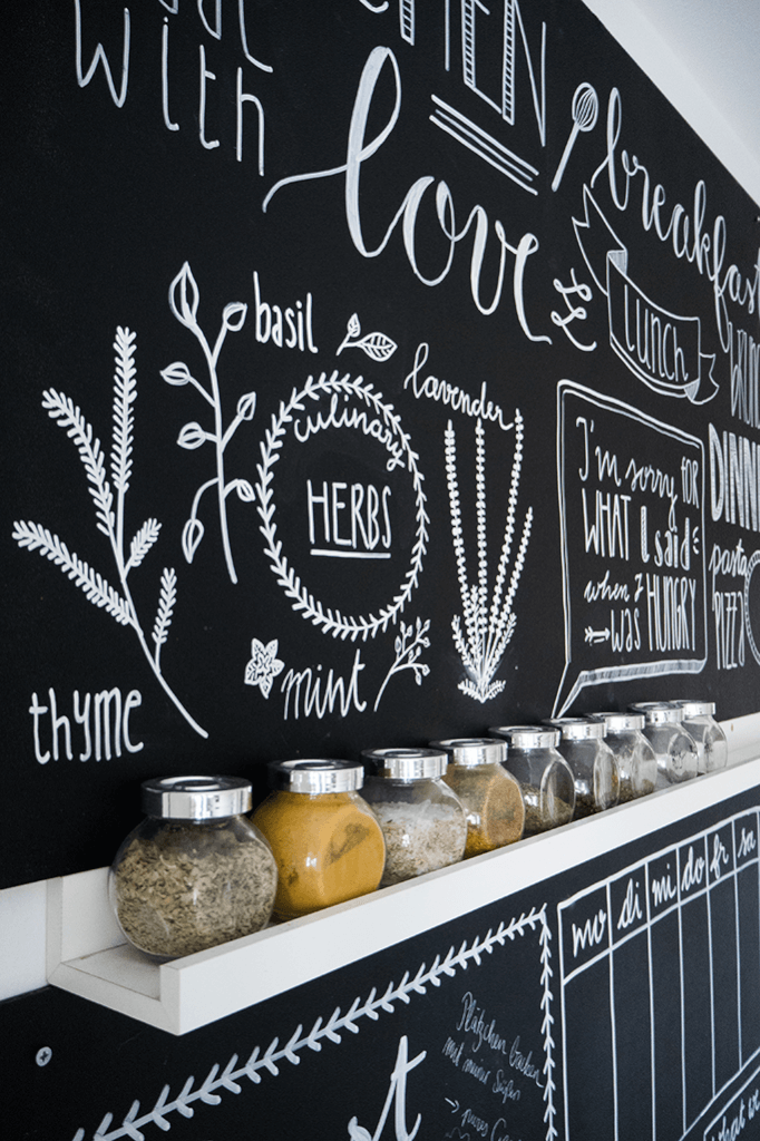Chalk Lettering: Tafelwand bemalen mit Handlettering - Rosy & Grey
